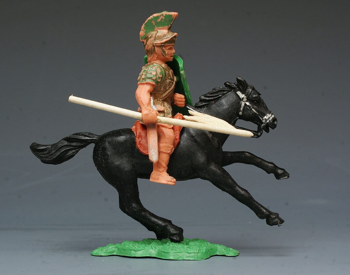 Timpo Mounted Roman with Lance (Green) - Herald Toys and Models