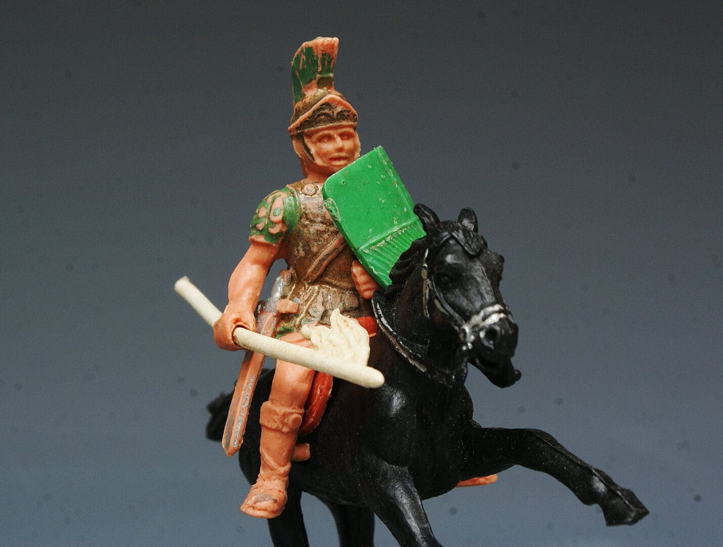 Timpo Mounted Roman with Lance (Green) - Herald Toys and Models