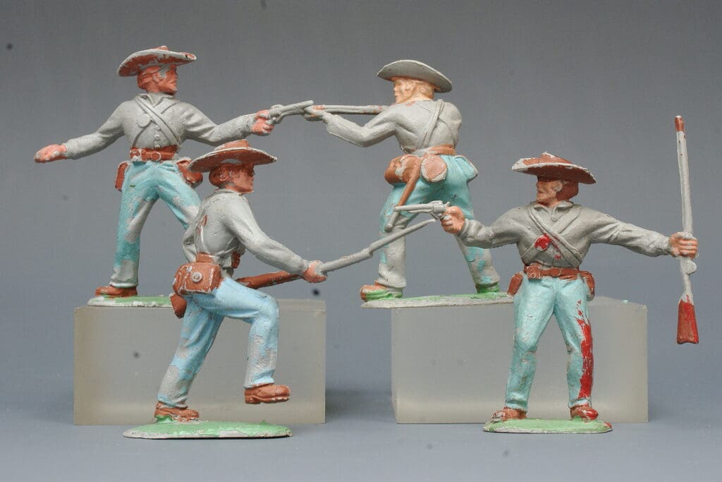 Timpo Solids Matching Set of ACW Confederate Infantry - Herald Toys and ...
