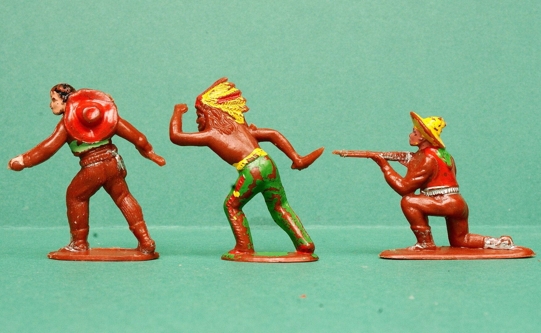 Hilco Early Plastic Cowboys and Indians - Set of 3 Figures - Herald ...